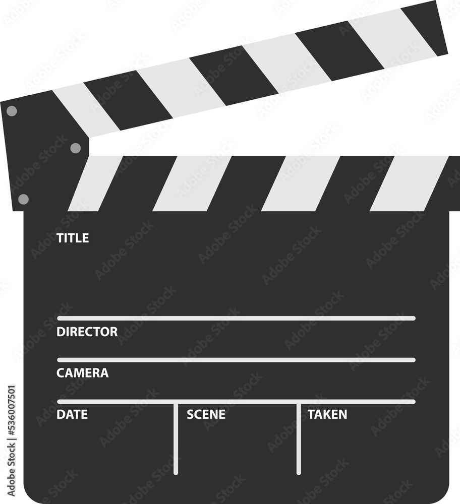 Design template of capperboard, slapstick, filmmaking device. Clapper ...