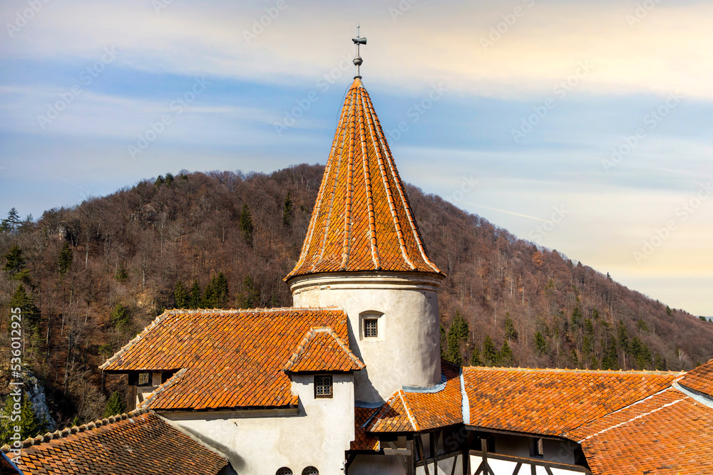 Tower of Dracula castle in Bran, Romania Stock Photo | Adobe Stock