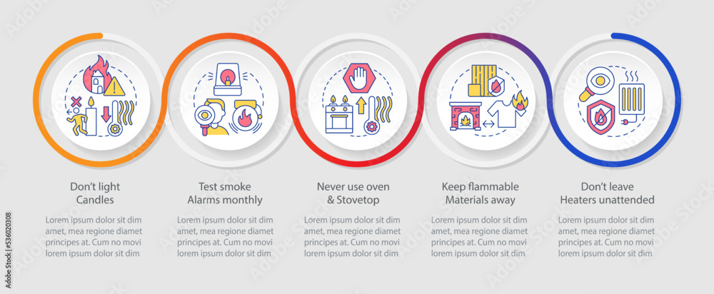 Winter heating safety tips loop infographic template. Fire protection ...