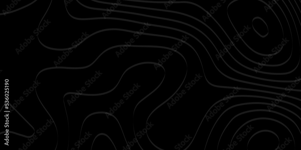 Dark background with black topo, luxury black abstract line art ...