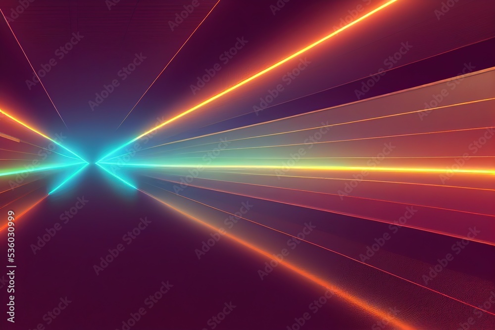 Modern empty futuristic room in neon cyberpunk style. Realistic ...
