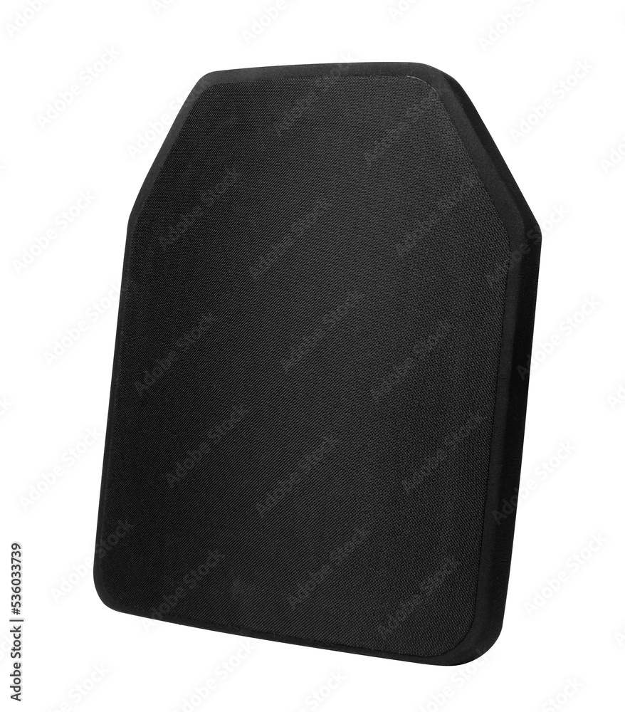 Ballistic plate isolated on white background. Combat armor close-up ...