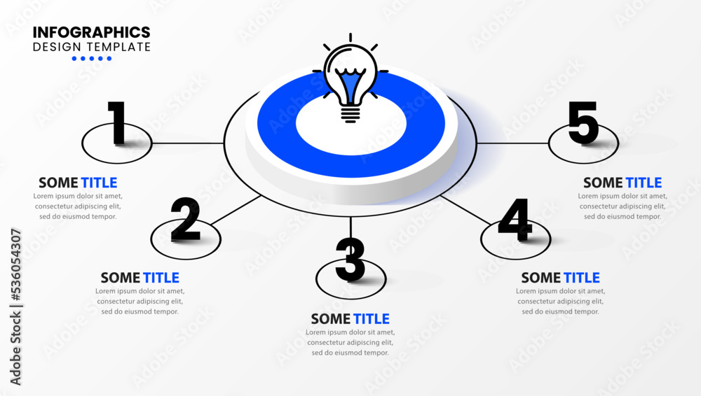 Infographic template. Isometric circle with 5 steps Stock Vector ...