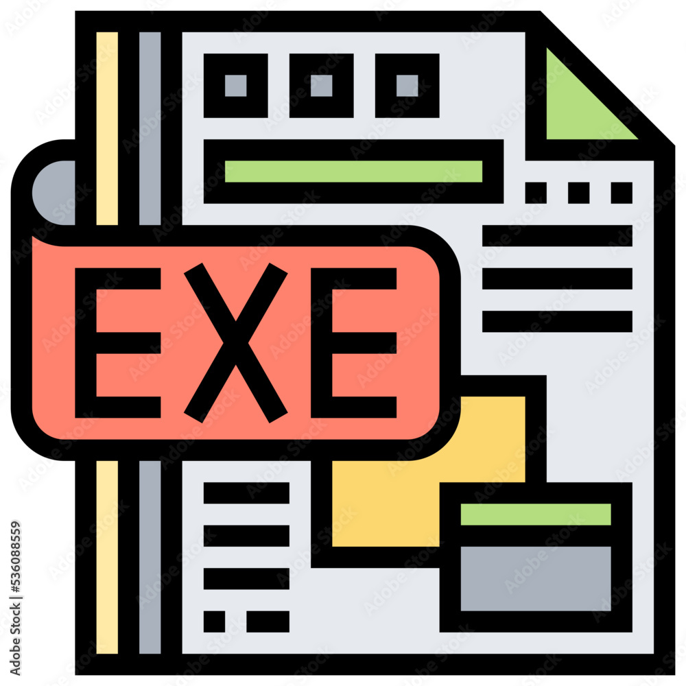 EXE icon Stock Vector | Adobe Stock