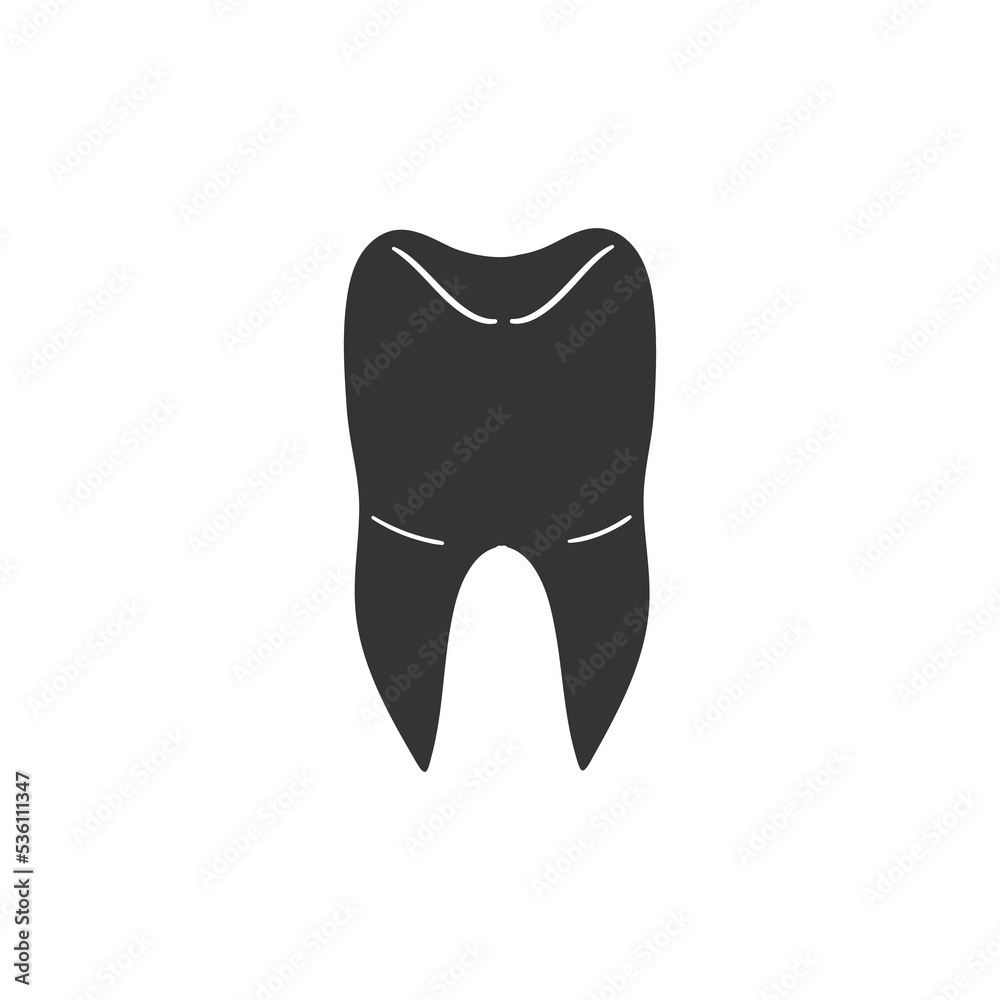 Tooth Icon Silhouette Illustration. Dental Vector Graphic Pictogram ...