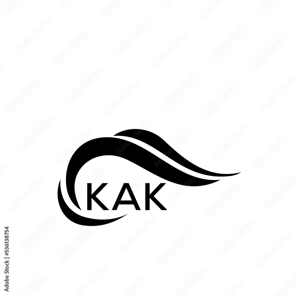KAK letter logo. KAK blue image on white background. KAK Monogram logo ...