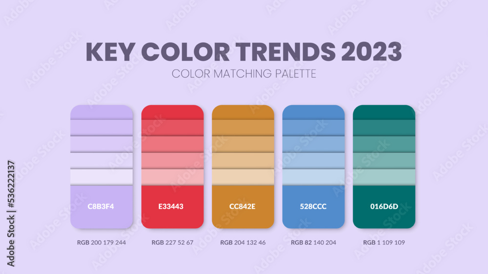 Key Color Trends 2023 Color Palette Stock Vector | Adobe Stock