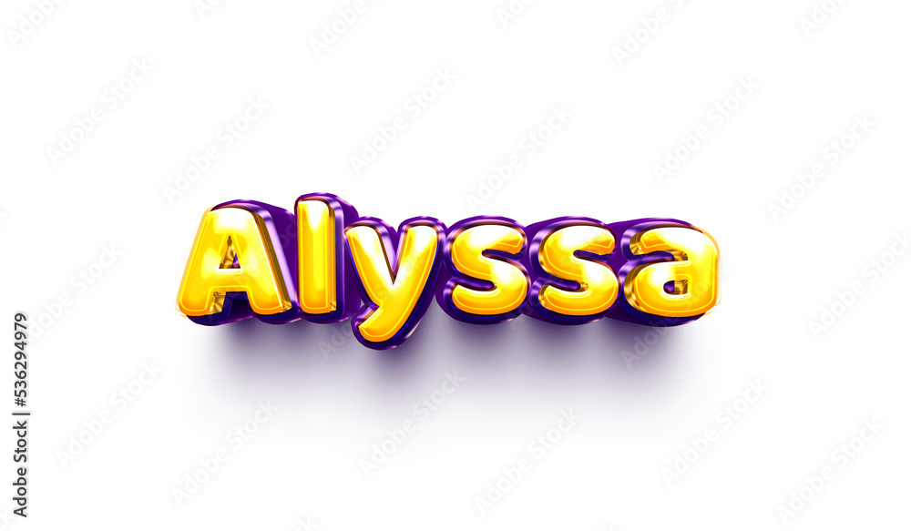Alyssa names of girls English helium balloon shiny celebration sticker ...