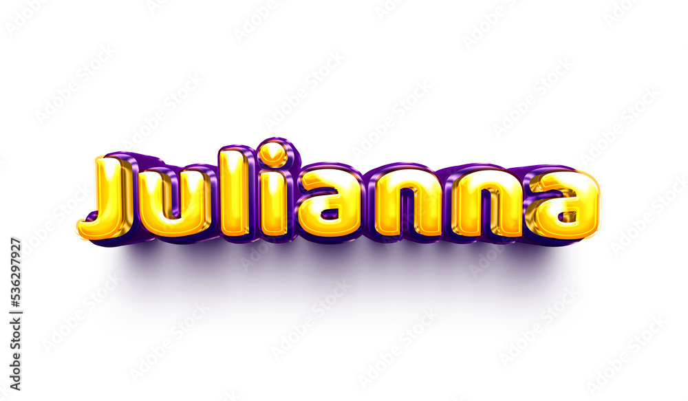 names of girls English helium balloon shiny celebration sticker 3d ...