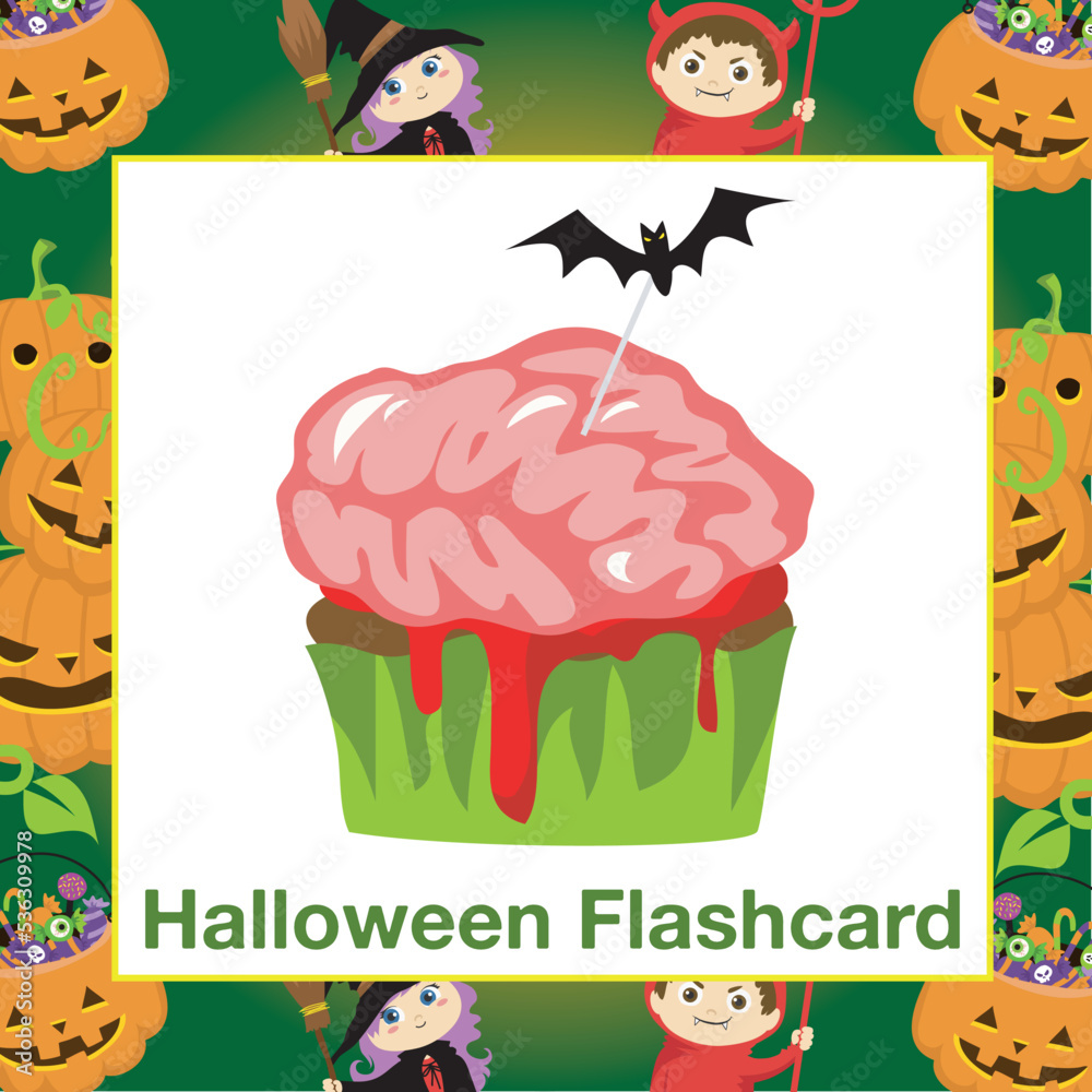 Halloween Flashcards for Children. Ready to print. Printable game card ...