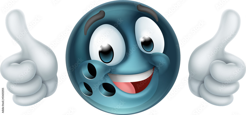 Bowling Ball Emoticon Face Emoji Cartoon Icon Stock Illustration ...