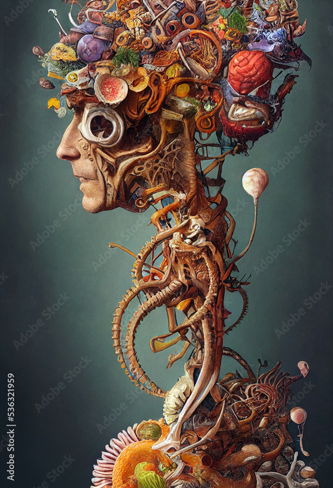 human body made of plants and food Stock Illustration | Adobe Stock