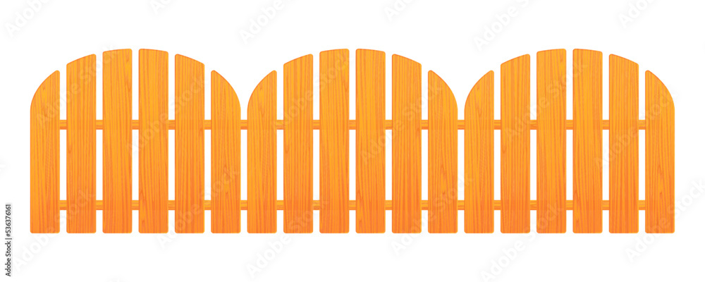 Vector illustration of wooden fence isolated on white background. Brown ...