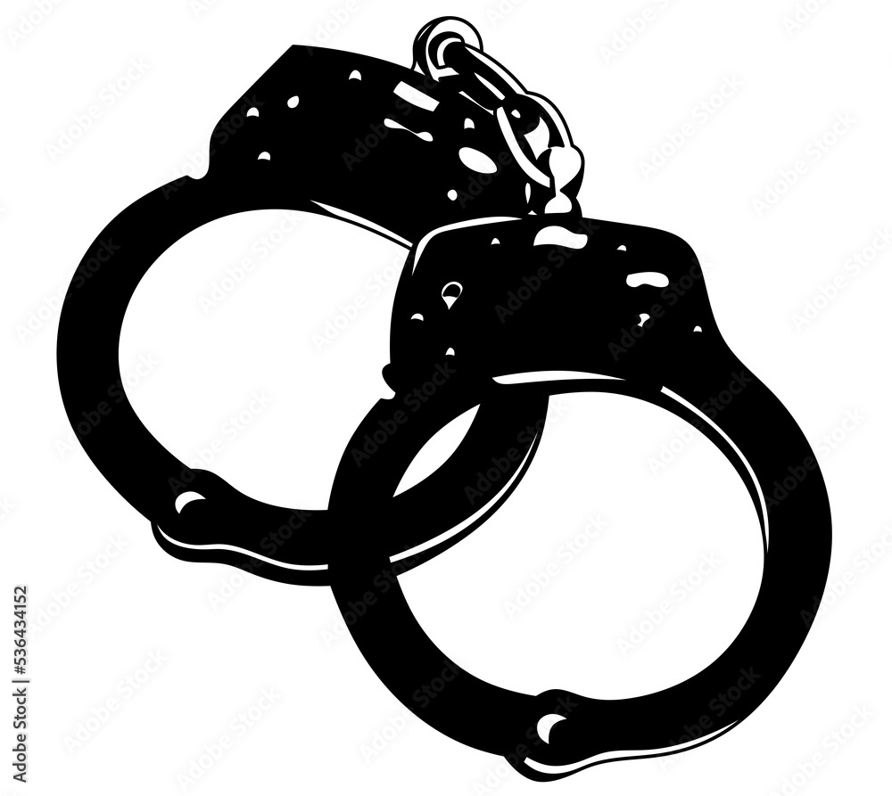Police handcuffs clipart. Handcuffs logo on a white background. Crime ...