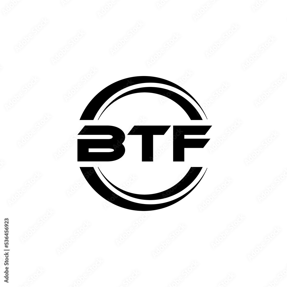 BTF letter logo design with white background in illustrator, vector ...