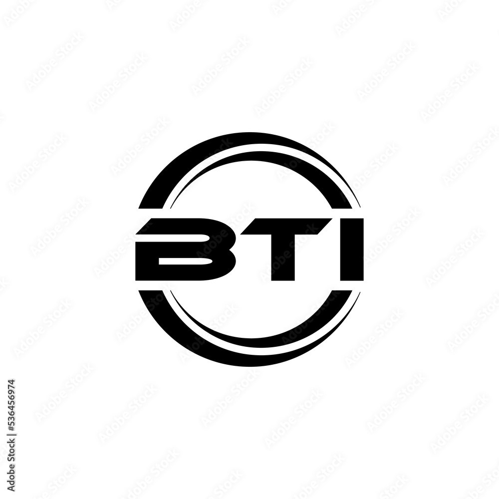 BTI letter logo design with white background in illustrator, vector ...