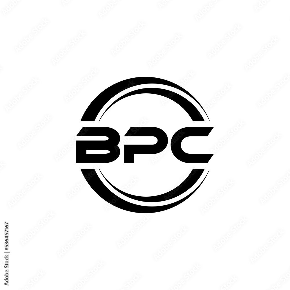BPC letter logo design with white background in illustrator, vector ...