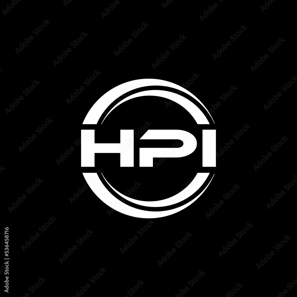 Stock-Vektorgrafik „HPI letter logo design with black background in ...