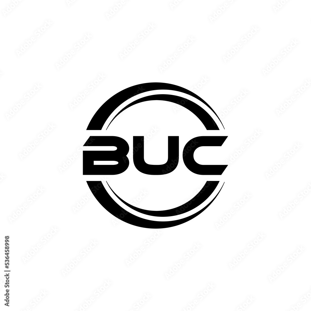 BUC letter logo design with white background in illustrator, vector ...