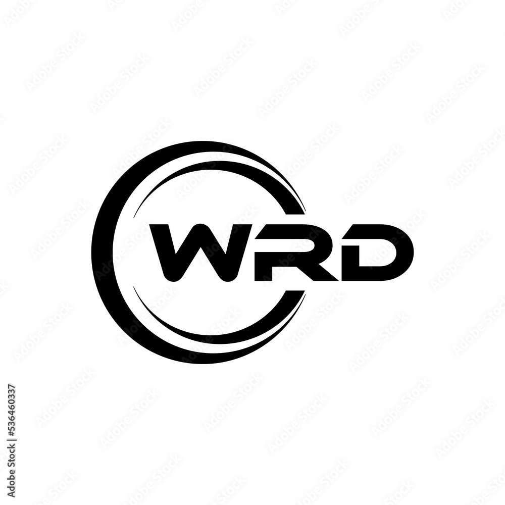 WRD letter logo design with white background in illustrator, cube logo ...