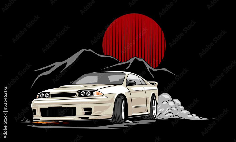 Vector de Stock JDM car drifting illustration. Fit for t-shirt and ...