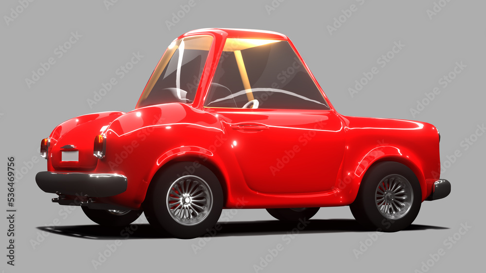 Cartoony-looking red classic concept car 3d model Stock Illustration ...