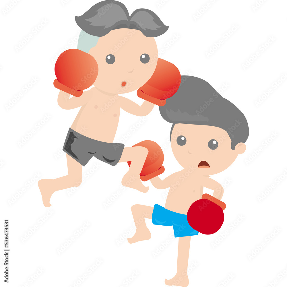 cute cartoon boy boxer, thai boxing, thai boxer illustration character ...