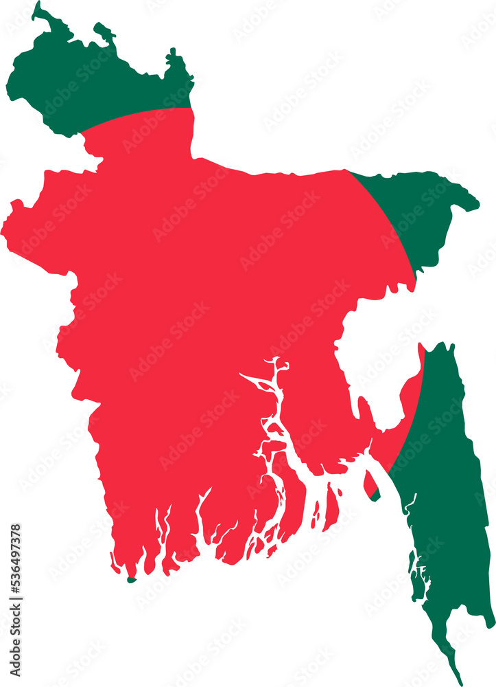 Bangladesh Map Flag. Bangladeshi Border Boundary Country Shape Nation National Outline Atlas ...