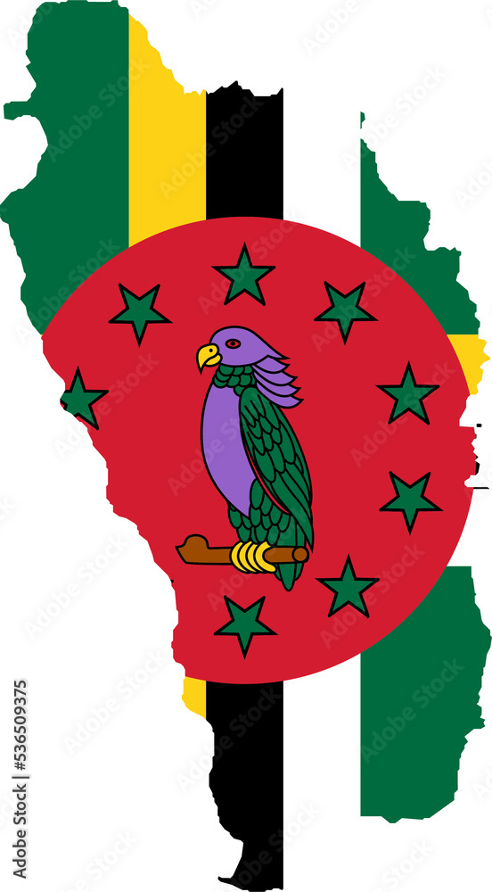 Dominica Map Flag. Dominican Border Boundary Country Shape Nation ...