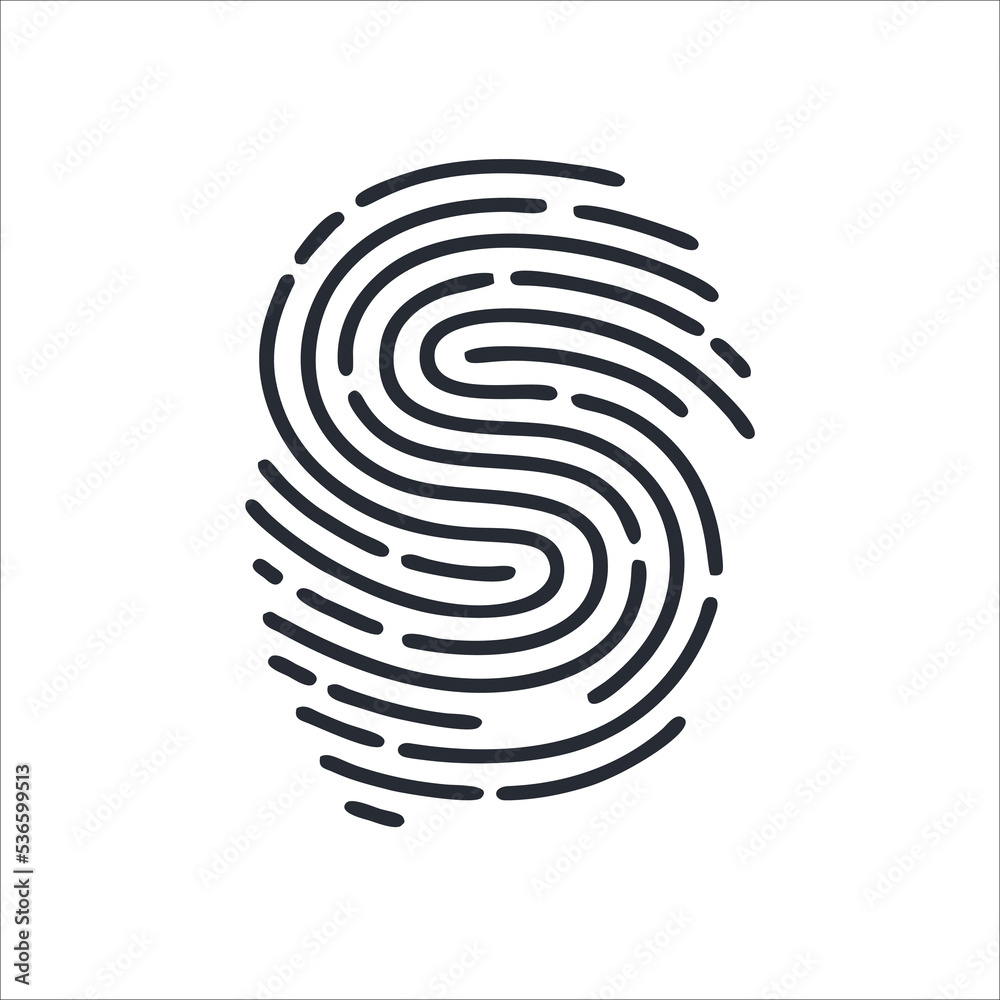 S letter line logo. Vector fingerprint design Stock Vector | Adobe Stock