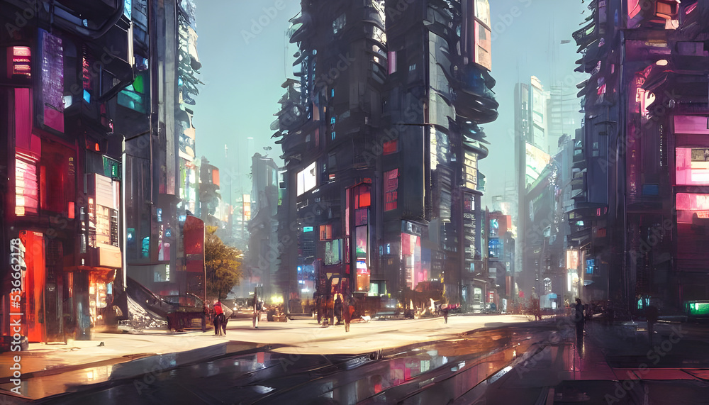 Cyberpunk City Day