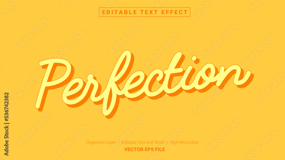 Editable Perfection Font Design. Alphabet Typography Template Text ...