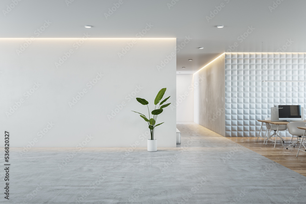 Ilustración de Stock Front view on green plant on concrete floor on ...