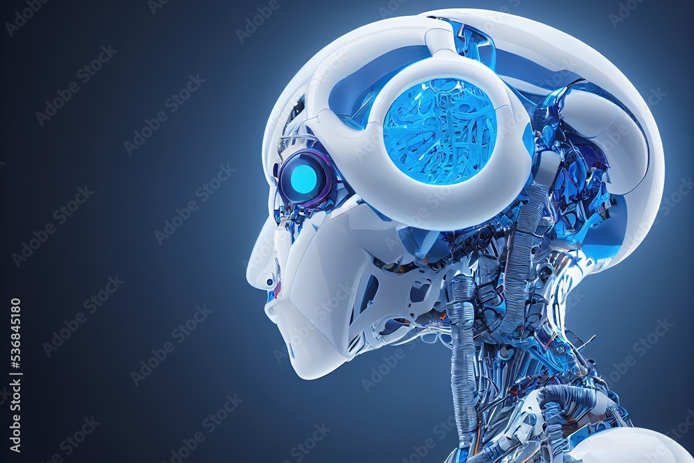 Ilustración de Stock Artificial Intelligence art generated by an AI art application. AI as ...