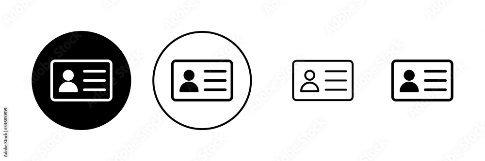 License icon vector. ID card icon. driver license, staff identification ...