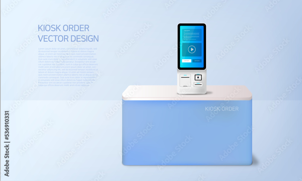 Vector de Stock Non-contact Information Desk Kiosk Kiosk ordering ...