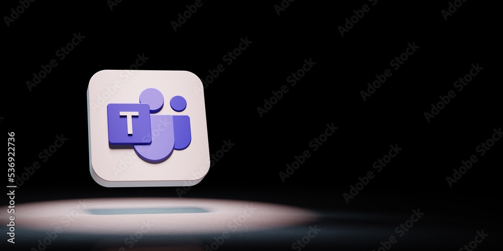 Microsoft Teams Logo Spotlighted on Black Background Stock Illustration ...