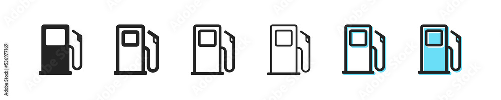 Gas station icon.Vector petrol symbol. Simple outline gasoline refill ...