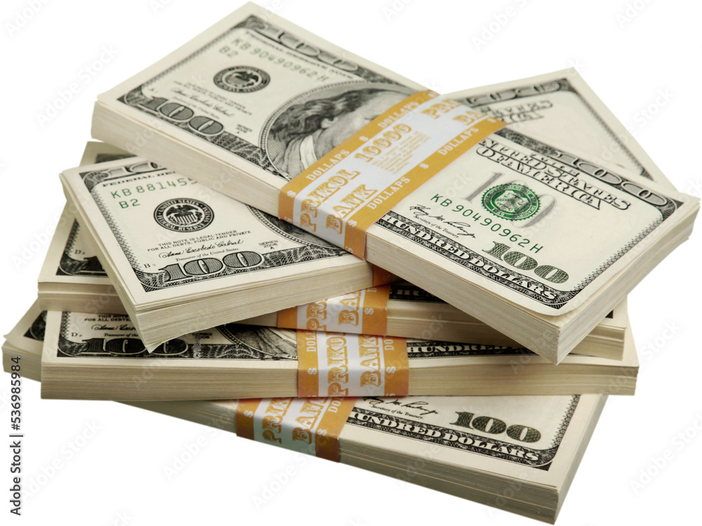Wads of Money - Isolated Stock Photo | Adobe Stock