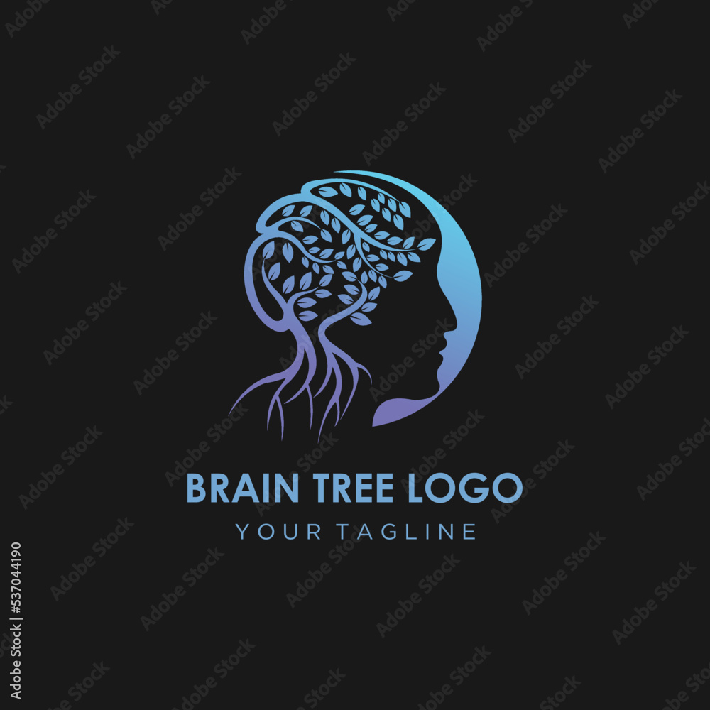 tree brain logo concept. human mind, growth , innovation, thinking ...