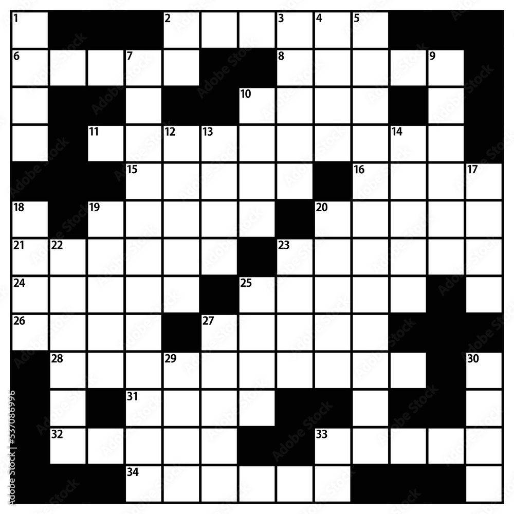 Square crossword puzzle vector illustration. American-style crossword ...