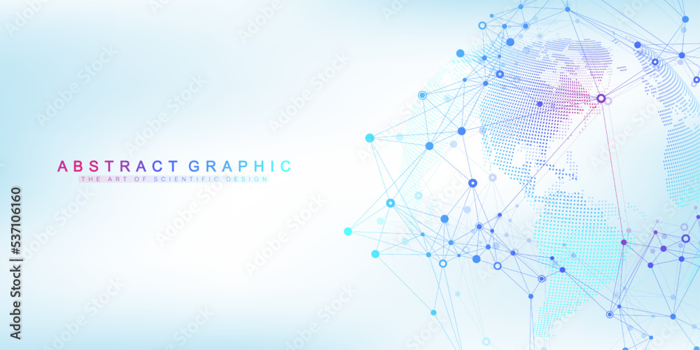 Global network connection concept. Social network communication in the global business. Big data ...