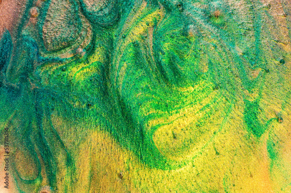 Abstract liquid. A simple and peaceful texture. A combination of green ...