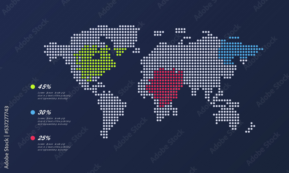 modern dot world map global infographic vector template. Diagram ...