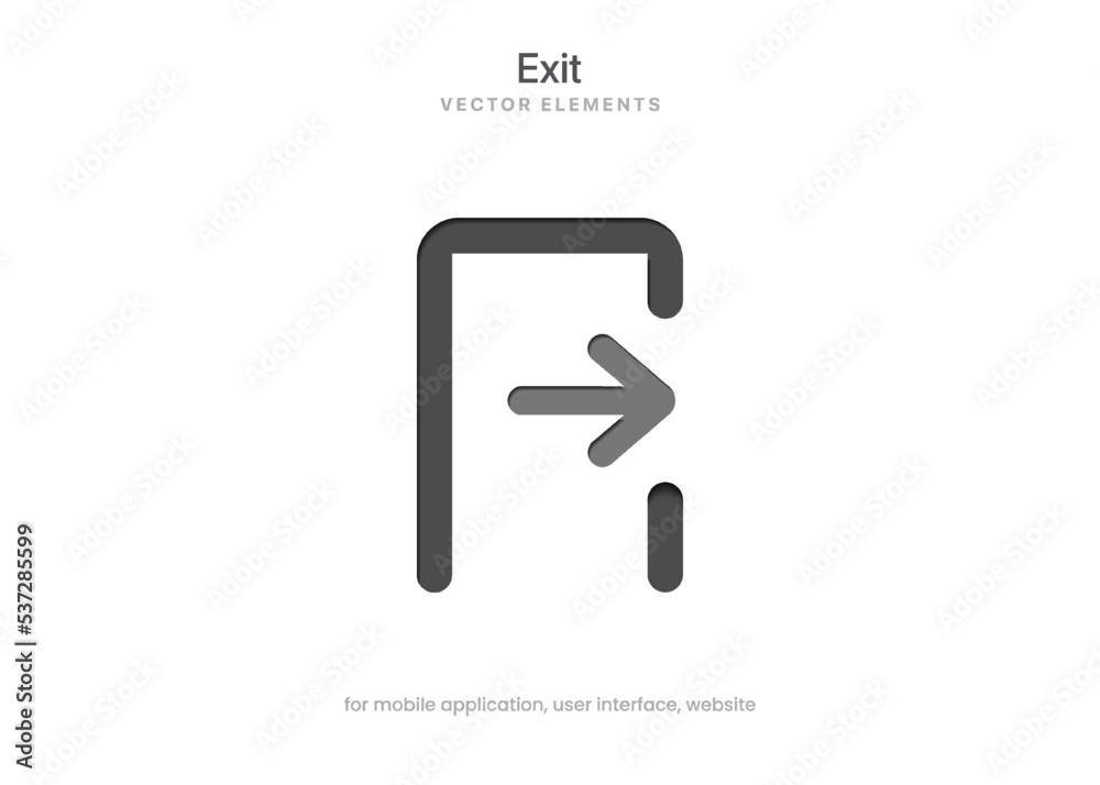 Image vectorielle Stock Emergency fire exit door icon. Black white exit ...