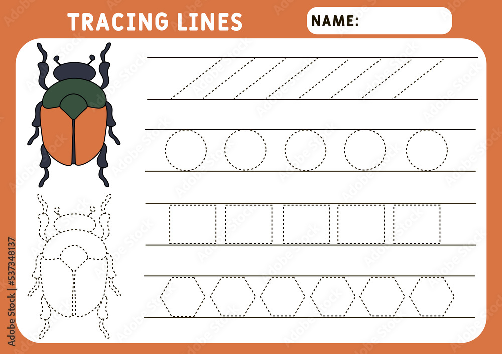Scarab beetle. egyptian bug. Dung beetle. Preschool worksheet for ...