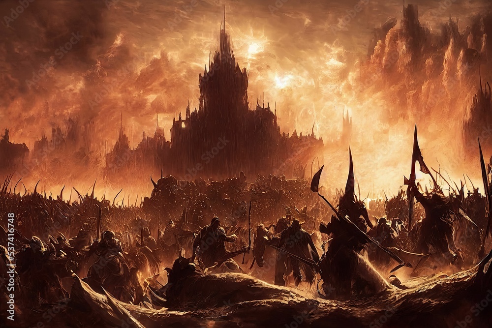 Illustration Stock Fantasy battle war illustration art digital artwork ...