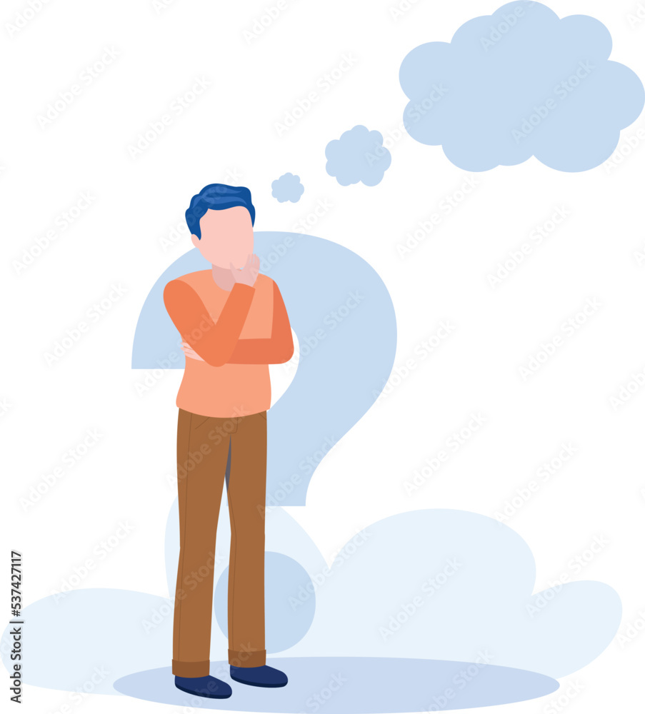 This vector file contains a thinking person. Here a speech bubble over ...