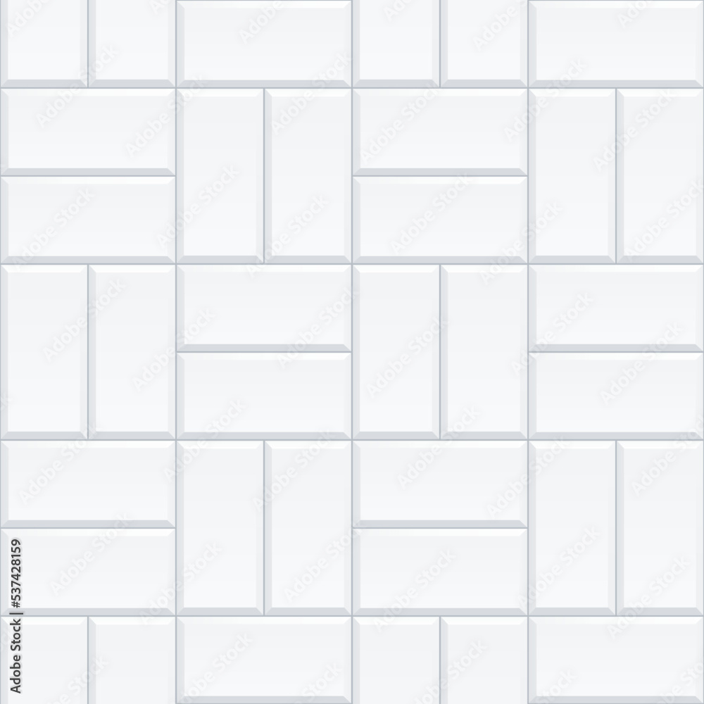 Seamless smooth metro tile texture - realistic white brick background ...