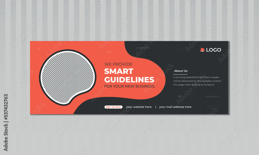 Modern abstract flat corporate business Facebook cover banner design ...